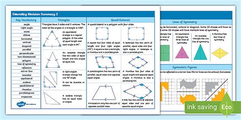 Properties Of Geometric Shapes Pdf Geometry Revision 2
