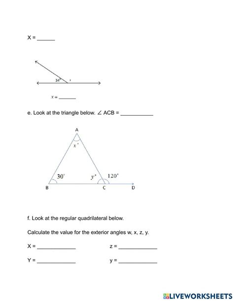 Grade 6 Angles Test Worksheet Live Worksheets Worksheets Library