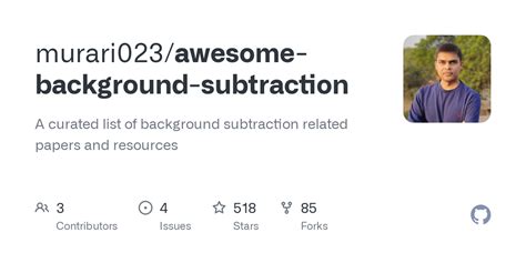 Github Murari023 Awesome Background Subtraction A Curated List Of Background Subtraction