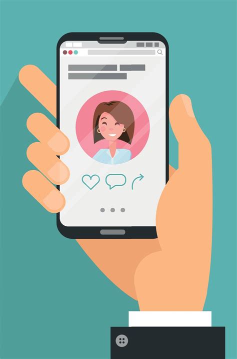 Male Hand Holding Mobile Phones With Dating App Profile On Display Male Hand Holding Mobile Phones With Dating App Profile On Display