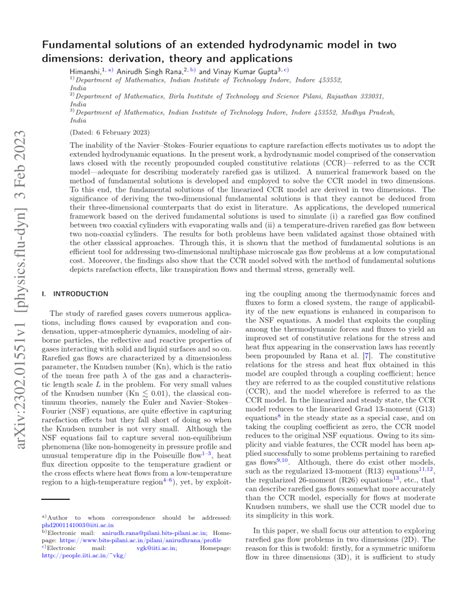 (PDF) Fundamental solutions of an extended hydrodynamic model in two dimensions: derivation ...