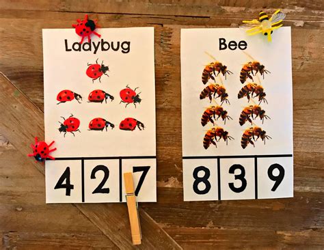 bug count and clip cards count and clip cards bugs printables