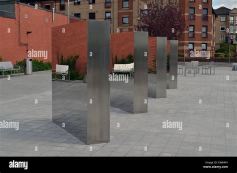 Mirrored Block Of Names Part Of The International Asbestos Memorial In