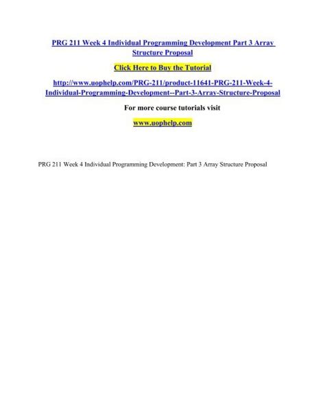 Prg 211 Week 4 Individual Programming Development Part 3 Array