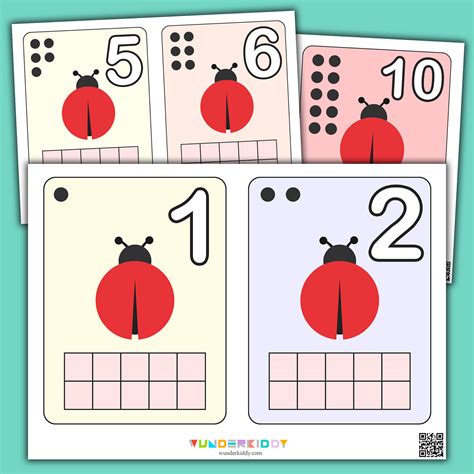 Printable Ladybug Math Counting Preschool Worksheet