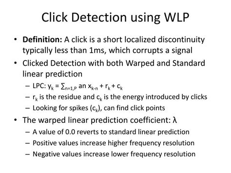 ppt warped linear prediction powerpoint presentation free download