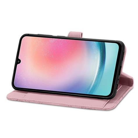 For Samsung Galaxy A G Embossed Flower Zipper Leather Phone Case Pink Alexnld Com