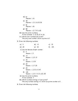 Identifying Prime Numbers Worksheet With Solutions By Mathamaniacs