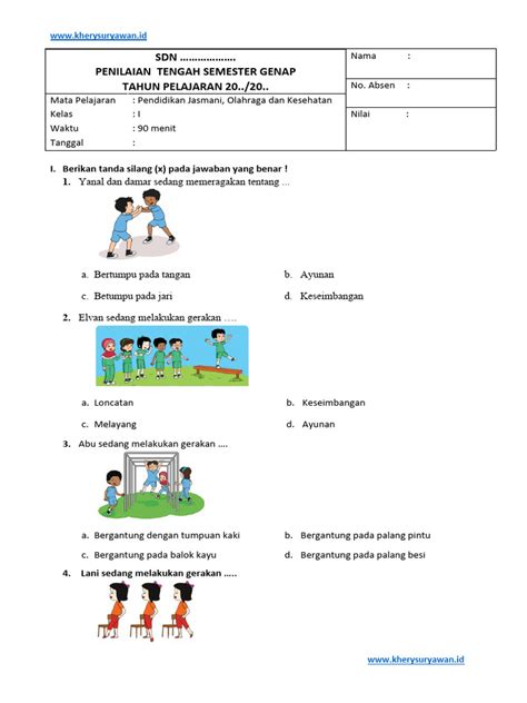 Soal Pjok Kelas 1 Sem 2 Pdf
