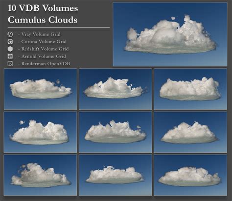 Clouds Volumetric Openvdb Cumulus Clouds 3d Cgtrader