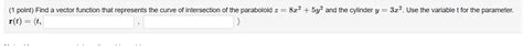 Solved Point Find A Vector Function That Represents The Chegg