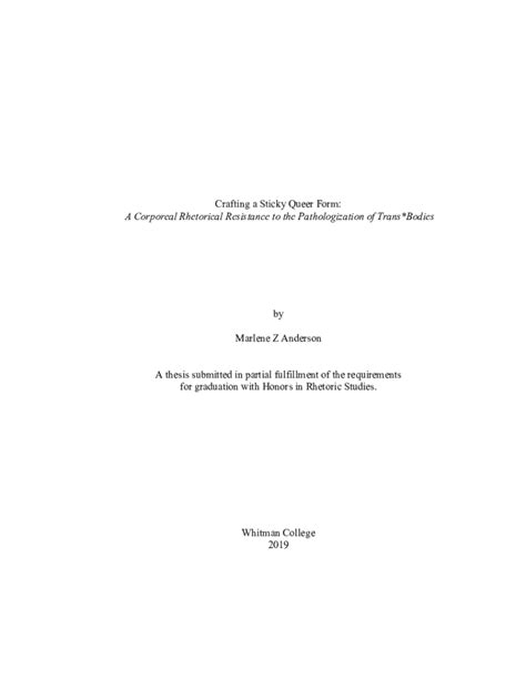 Fillable Online Crafting A Sticky Queer Form Whitman College Fax Fillable Online Crafting A Sticky Queer Form Whitman College Fax