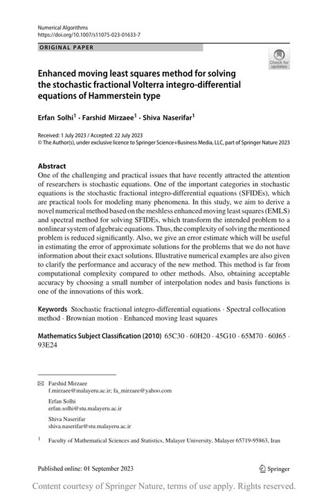 Enhanced Moving Least Squares Method For Solving The Stochastic