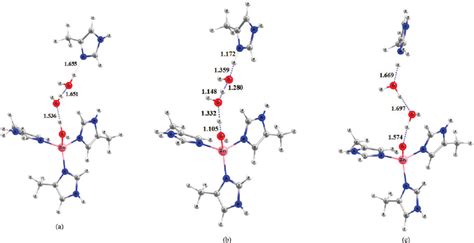 Optimized Structures Of Model 1 [ A Reactant B Transition State