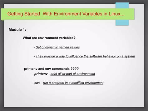environment variables in linux ppt