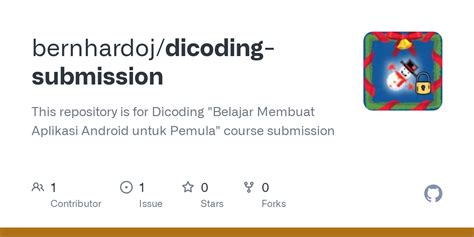 Github Bernhardoj Dicoding Submission This Repository Is For Dicoding Belajar Membuat