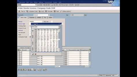 Sap Invoice Posting With Input Tax Youtube