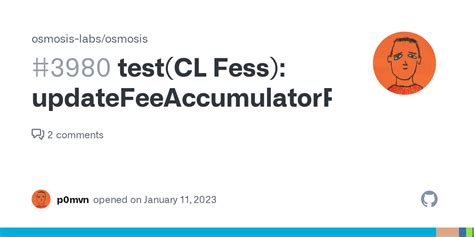 test cl fess updatefeeaccumulatorposition · issue 3980 · osmosis