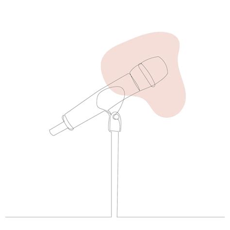 하나의 연속 라인 절연 벡터에 의해 마이크 그리기 프리미엄 벡터