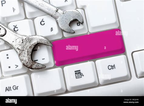 Computer Engineering Concept Abstract Repairing Broken Keyboard Stock