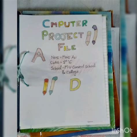 Class 1st Computer Project File Youtube