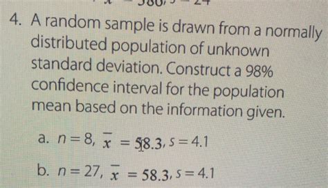 solved 6 a normally distributed population has mean 57 7