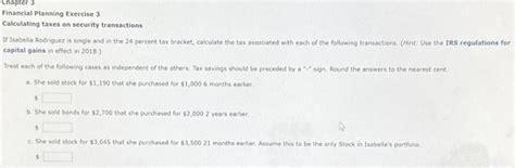 Solved Financial Planning Exercise 3 Calculating Taxes On