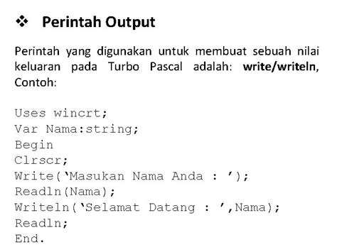 Tipe Data Variabel 1 Bahasa Pascal 2 Tipe