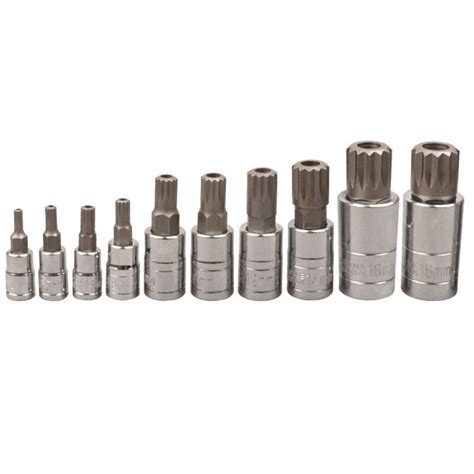 10 Pcs Xzn 12 Point Triple Square Spline Bit Socke Grandado
