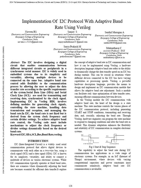 Implementation Of I2c Protocol With Adaptive Baud Rate Using Verilog Pdf Computer