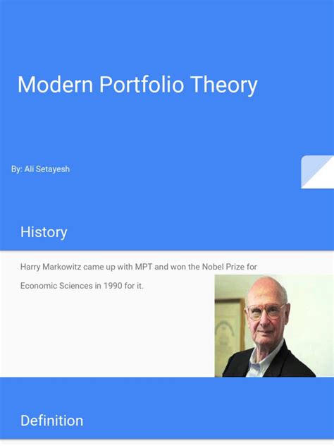 Modern Portfolio Theory By Ali Setayesh Pdf Modern Portfolio Theory Applied Mathematics