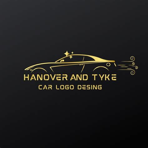 황금 우아한 자동차 쇼룸 로고 프리미엄 벡터