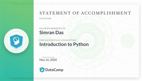 simran das on linkedin completed introduction to python from datacamp
