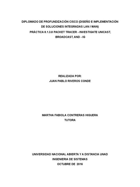 8138 Packet Tracer Investigate Unicast Broadcast And Ig Pdf