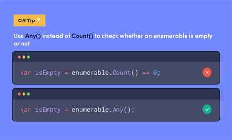 Harutyun Shmavonyan On Linkedin C Tip 💡 In Linq Any Is More Efficient Than The Count0