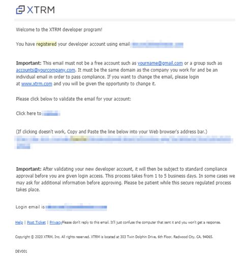 Dev001 Registration Activation Email General Help Center