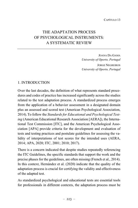 Pdf The Adaptation Process Of Psychological Instruments A Systematic Review
