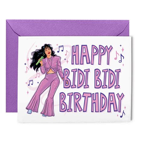 Selena Birthday Greeting Card Bidi Bidi Bom Bom Etsy