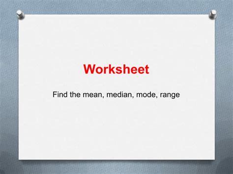 Mean Median Mode Range Ppt PPTX