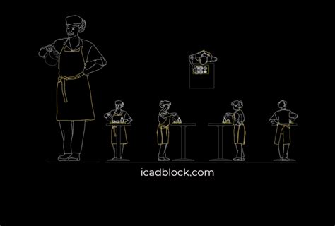 People In Bar And Restaurant CAD Block Collection ICADBLOCK