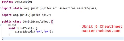 Junit 5 Cheatsheet 2022 Mastertheboss