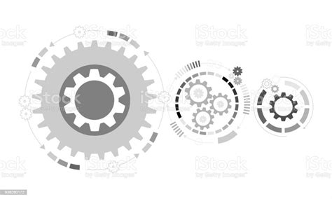 추상 미래 배경입니다 벡터 일러스트 레이 션 기어 휠 육각형 및 회로 보드 첨단 디지털 기술 및 엔지니어링 0명에 대한 스톡 벡터 아트 및 기타 이미지 Istock