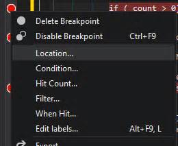 Visual Studio Setting A Breakpoint In The Middle Of A Line With Multiple Statements Stack