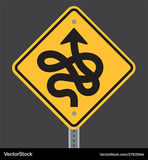 Curved Road Warning Sign Royalty Free Vector Image Curved Road Warning Sign Royalty Free Vector Image