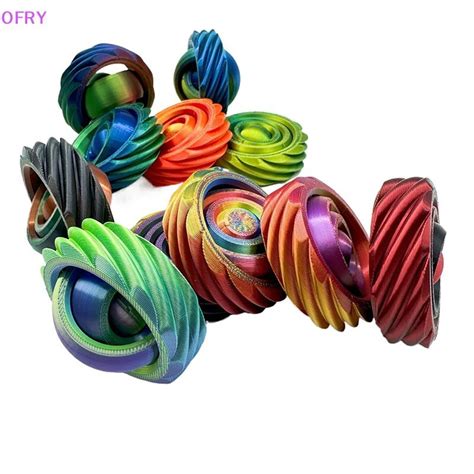 1 ชิ้น O Shaped Universal ปลายนิ้ว Gyroscope การหมุนแรงโน้มถ่วงความวิตกกังวลบรรเทา Decompression