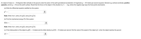 Solved An Object Of Mass M 3 Kilograms Falls Vertically To