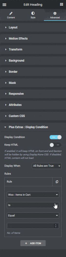 How To Set Elementor Display Condition Based On Woocommerce Product