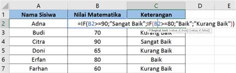 Cara Membuat Rumus Logika Lulus Dan Tidak Lulus Di Excel Menggunakan Fungsi IF Gammafis Blog