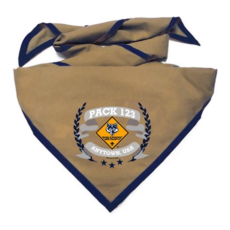 Cub Scout Pack Scout Neckerchief Laurel Leaf Design Chose Your Neckerchief Colors