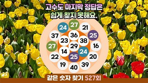 같은숫자찾기 527회 고수도 마지막 정답은 쉽게 찾지 못해요 같은숫자찾기 퀴즈 치매예방퀴즈 두뇌활성화 Number Search Quiz 脳トレ 数字探し